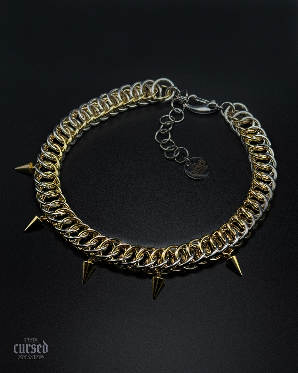 Spiked Ailith Choker (Bicolore) – The Cursed Chains